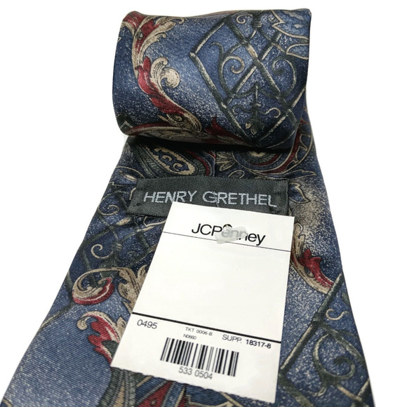 Henry Grethel | Accessories | Nwt Henry Grethel Mens Necktie Blue Red ...